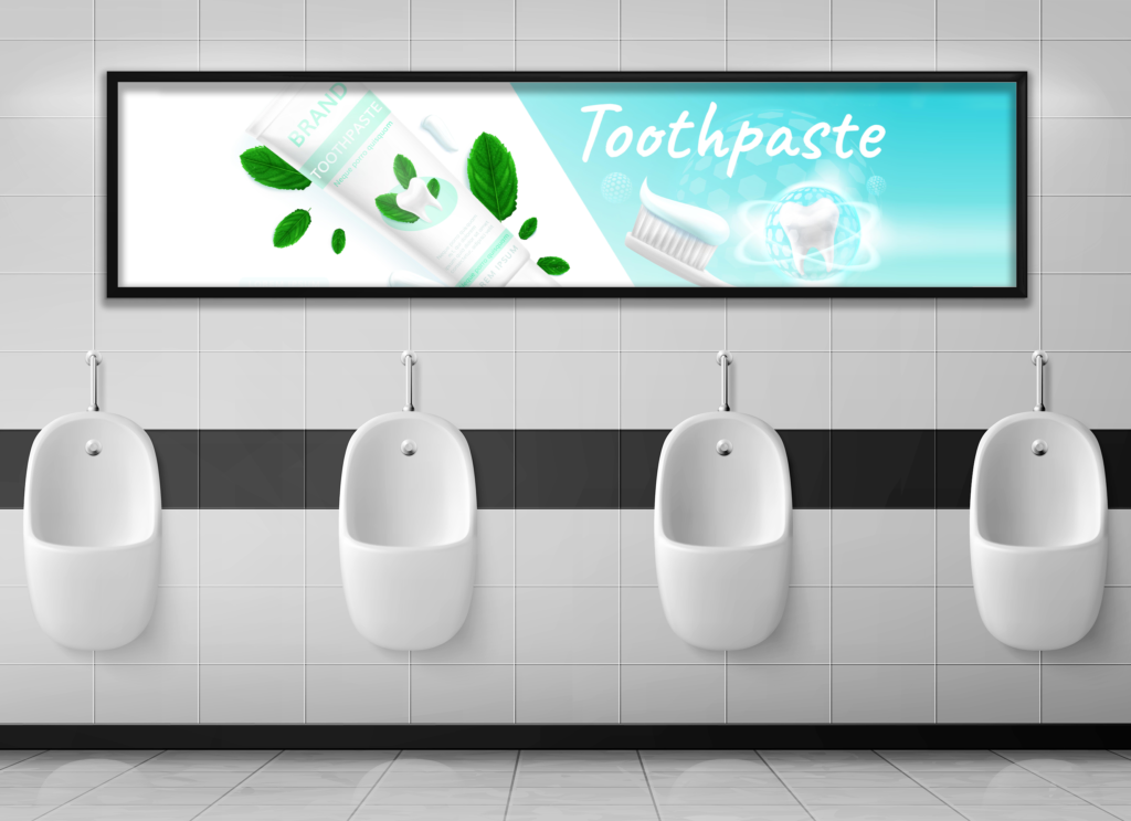 Kamar Mandi Menawan dengan Digital Signage - PT. Creative Media Indonesia